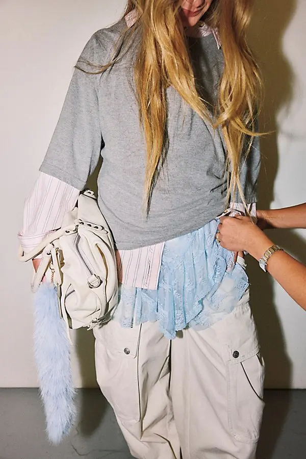 Free People We The Free Perfect Oversized Tee - Heather Grey